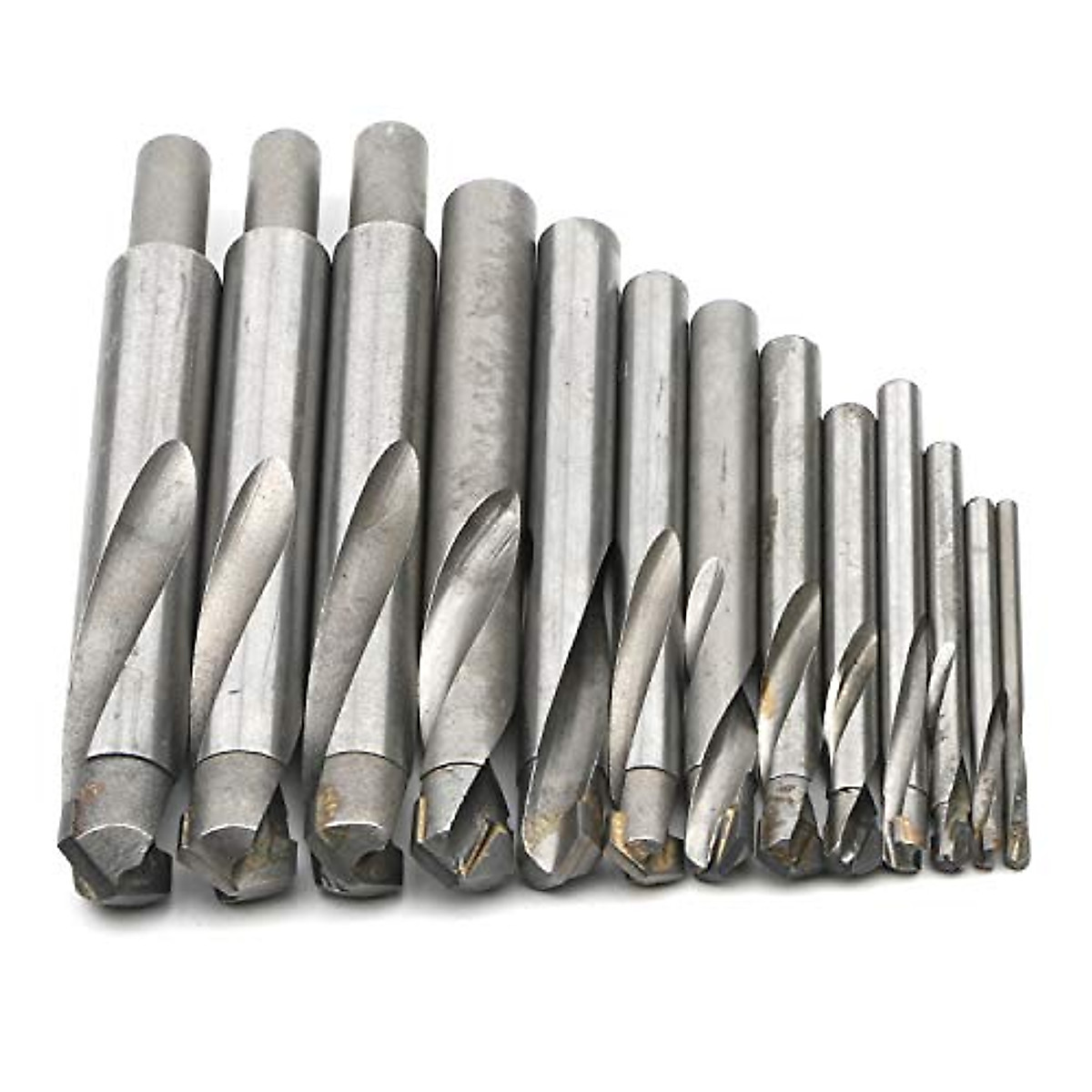 JIUWU 13pcs Tungsten Steel Cemented Carbide Twist Drill Bits, Metal Drill YG Alloy Blade, for Stainless Steel Copper Aluminum Zinc Alloy, 3 4 5 6 7 8 9 10 11 12 13.5 14 15mm