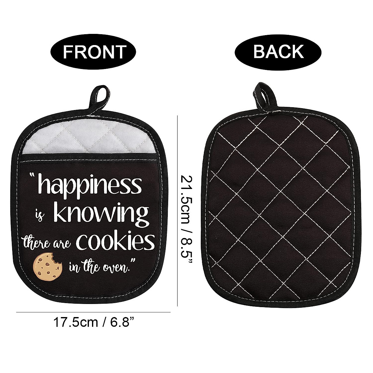 Cookie Lover Gift Happiness is Knowing There are Cookies in The Oven Pot Holder with Pocket (Cookies Oven)