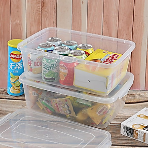 Aninhao 14 Quart Clear Storage Bins 4 Packs, Plastic Latching Storage Container Box with Lid