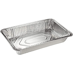 Nicole Fantini Full Size Deep Aluminum Pan With No Lids for Baking, Serving, Roasting, Broiling, Cooking - L. 20 3/4" x W. 12 4/5" x D. 3 1/5" (10)