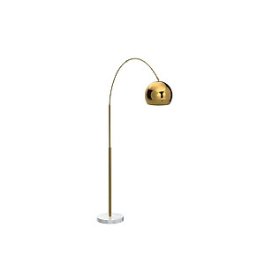 Brightech Olivia Floor Lamp, Arc Lamp for Living Rooms, Standing Lamp with LED Light Bulbs for Bedroom Reading, Great Living Room Décor, Tall Lamp for Offices – Brass/Gold