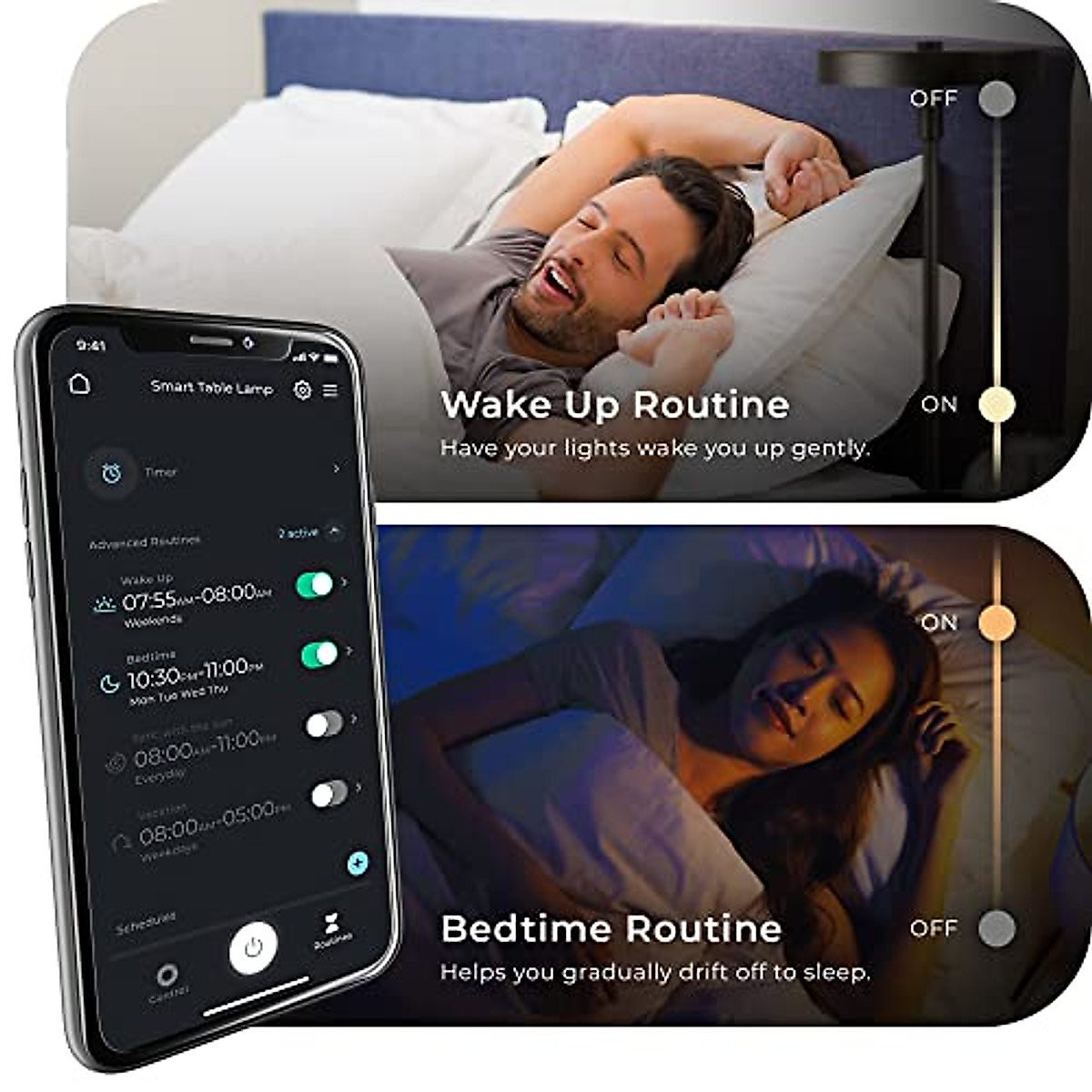 Globe Electric 67240 Wi-Fi Smart Table Lamp, Satin Black, No Hub Required, Voice Activated, 7 Watts, Multicolor Changing RGB, Tunable White 2000K - 5000K, 400 Lumens, 50,000 Hours, 80 CRI