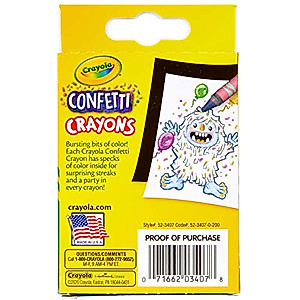 Crayola Confetti Crayons, Multi Color Crayons, Kids Coloring Supplies, 24 Count (Pack of 1)