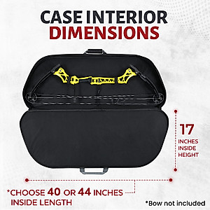 Legend Apollo Travel Compound Bow Case - Soft Bow Case with Spacious Storage Pockets & Lightweight Design - Shock Absorbing Foam Padding & Tricot Lining, Arrow Tube Holder - 40" & 44" Interior