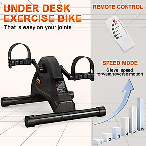 TODO Motorized Pedal Exerciser Mini Exercise Bikes, Under Desk Bike Peddler Exerciser for Seniors Rehab and Arm Leg Physical Therapy