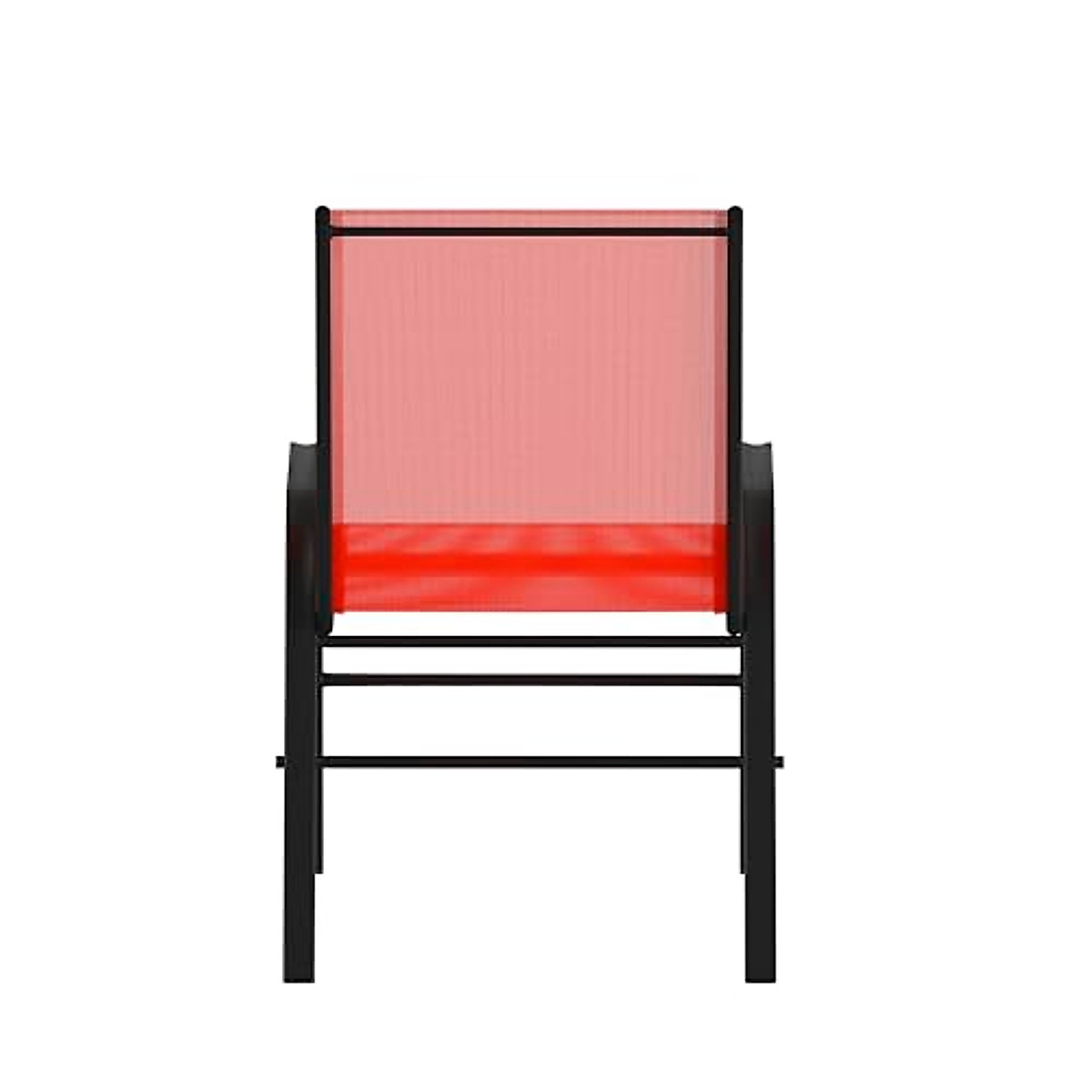 Flash Furniture Brazos Series Red Outdoor Stack Chair with Flex Comfort Material and Metal Frame, Set of 4