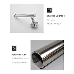 Bathroom Hardware Set Accessories Kit Brushed Stainless Steel Round Wall Rack Hand Bar Toilet Roll Paper Holder Robe Towel Hook,BG,Towel bar,60cm