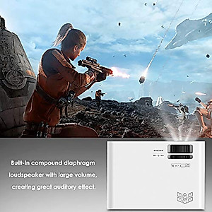 4K WiFi Projector, Full HD 1080P Bluetooth Projector for Outdoor Movies, 3500 Lux 3D LCD Home Theater with 30000 Hrs LED Lamp Life Support VGA/AV/HDMI/USB/TF Card, 150" Projector Display(White)