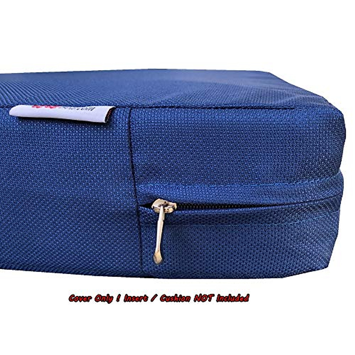 QQbed 2 Pack Outdoor Patio Chair Water-Resistant Cushion Pillow Seat Covers in Navy Blue Color 20"X18"X4" - Replacement Covers Only