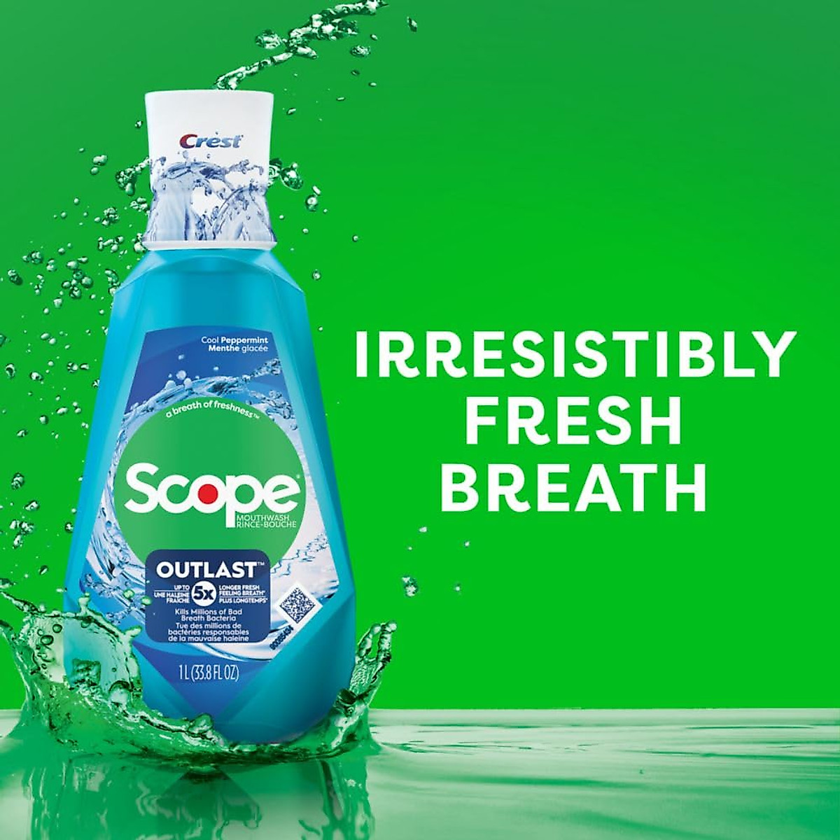 Crest Scope Outlast Mouthwash, Long Lasting Peppermint, 1 L (SG_B019FGCOW6_US)