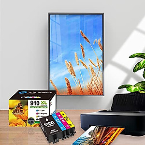 910XL Ink Cartridges Combo Pack for HP 910 XL High Page Yield for Printers 8035 8028 8025 8035e 8020 8024 8015 8010 8025e 8035e Ink 910xl Black and Color 4 Pack