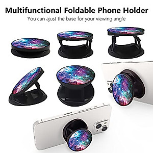 Cell Phone Stand Foldable Expanding Phone Sockets Finger Grip Holder for Smartphone and Tablets - Nebula Galaxy