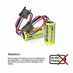BAOBUTE 5PCS MR-BAT ER17330V 3.6V 1700mAh PLC Replacement Battery with Plug Non-Rechargeable for A6BAT FANUC CNC System Power, 17*35mm