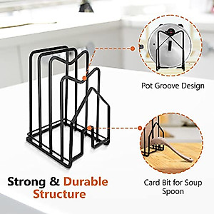 Cutting Board organizer-Streamline Your Kitchen with a 4-Slot Board Organizer- Keep Countertops Clutter-Free and Pots and Pans Neatly Stacked - Perfect for Busy Home Cooks - Measures 12.5x14.5 in