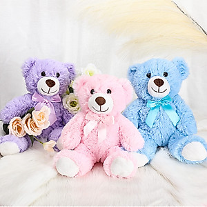 Zomiboo 7 Packs 14 Inch Plush Bear Stuffed Animals Plush Valentine Day Gift Soft Cute Stuffed Dolls Birthday Party Decorations(Cute Colors)