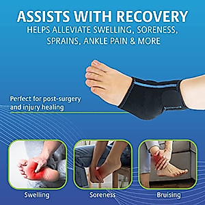 TheraPAQ Ankle and Foot Ice Pack Wrap -Small Reusable, Compression Hot and Cold Gel Pack for Relief from Pain Heel Discomfort, Foot Swelling, Surgery for Athletes and Elderly -Pregnancy Must Haves
