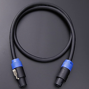JORZOR Professional OFC Speakon to Speakon Speaker Cables,2M 6.6 Feet, 13 Gauge, 2 Conductor, Male to Male 2M(6.6FT)