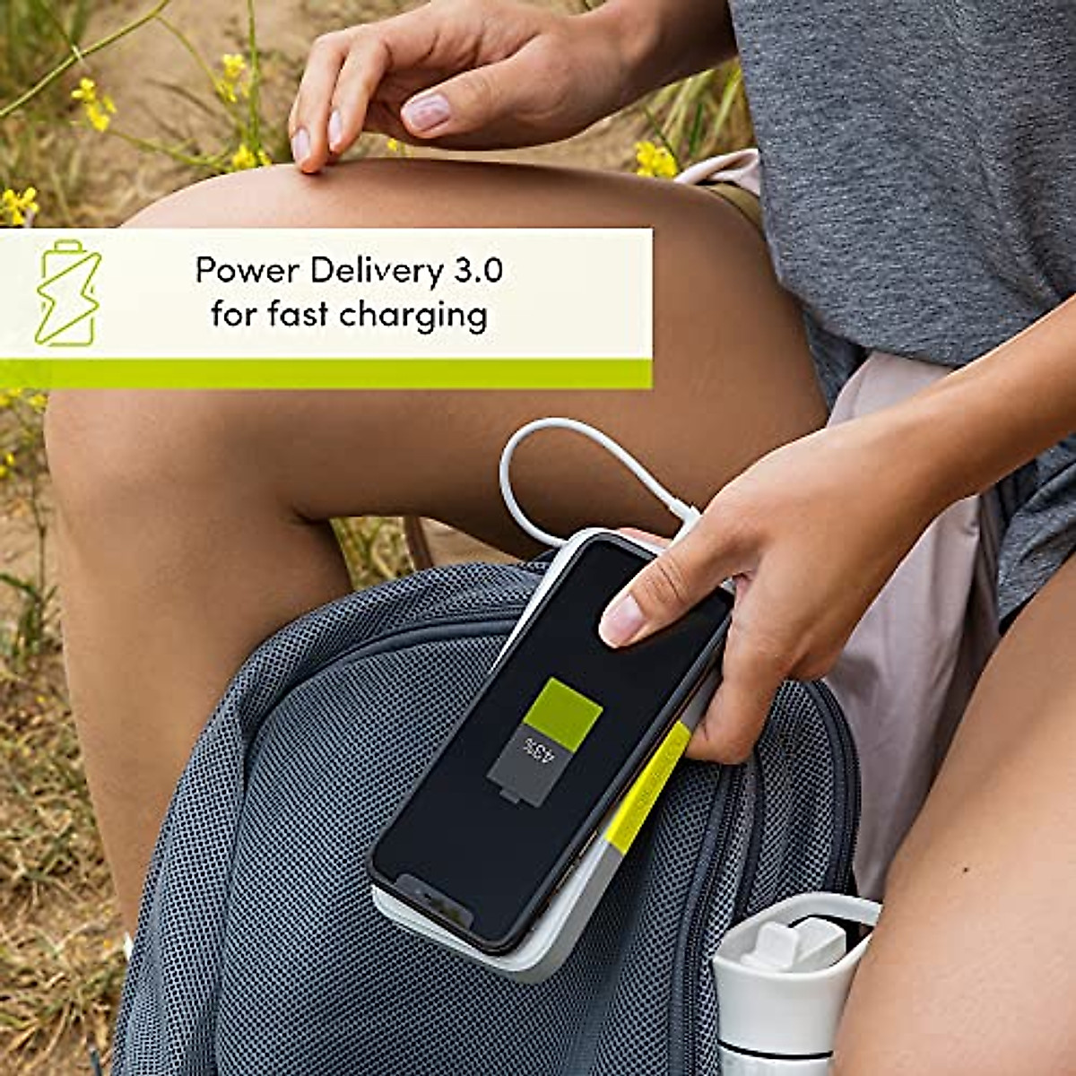 InfinityLab InstantGo 10000 - 10000mAh Power Bank with Integrated Lightning Connector - Black