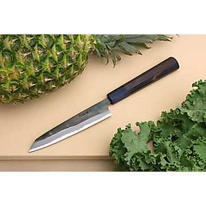 Yoshihiro Aogami Super Blue High Carbon Kurouchi Petty Kiritsuke Utility Knife (6'' (150mm) & Saya)