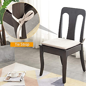 BALCONY&FALCON Chair Cushion Non-Slip Rear Seat Cover Plus Cushion 16x16 Inches, Cushion Cover for Office/Dining/Kitchen, Support, Sturdy and Durable Washable Cushion (2 Pieces)