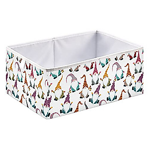 Bolaz Christmas Gnomes Seamless Closet Organizers Storage Cubes Storage Bins Shelf Baskets Containers for Home Kids Room Toys Office,Square