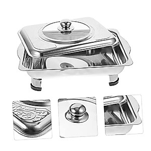Homoyoyo 1pc Buffet Tray Heated Suit Snack Set Pan with Lid Chafing Trays Warming Tray with Lids Buffet Food Trays Simple Tray Kitchen Food Holder Classic Food Holder Steam Chocolate Plate