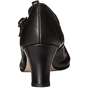 Capezio Womens Jr. Footlight T-Strap Dance Shoe, Black, 8 US