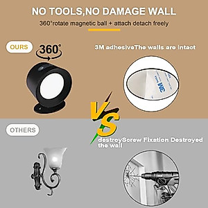 M-Xeotei Wall Lights, Battery Operated Wall Sconce, 3 Color Temperatures and Brightness Dimmable, Touch and Remote Control, Peel and Stick Sconce Lights (2PCS)