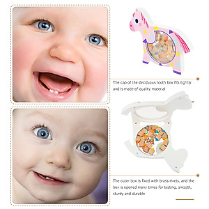 20pcs Boxes Children's Tooth Box Baby Bottles Newborn Teeth Tooth Storage Deciduous Tooth Case Baby Milk Bottle Baby Memorial Lanugo Container Toddler Organizer Commemorate Wooden