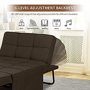 Diophros Sofa Bed, Convertible Couch Chair 4 in 1 Multi-Function Modern Folding Ottoman Guest Sleeper Bed with Adjustable Backrest for Small Room Apartment, Living Room, Large