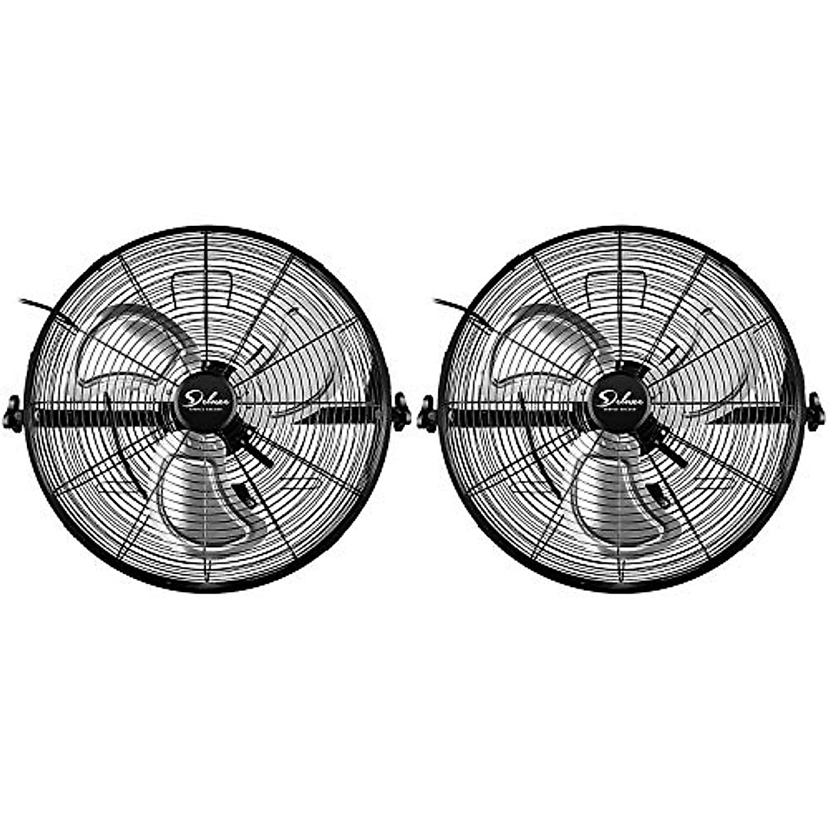 Simple Deluxe 20 Inch High Velocity 3 Speed, Black Wall-Mount Fan, 2-Pack HIFANXWALLMOUNT20X2