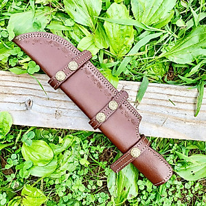 13" long custom handmade leather Sheath fits up to 8"—8.5" cutting blade knife