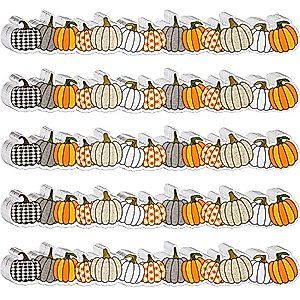 40 Pieces Pumpkin Bulletin Board Borders Fall Bulletin Border Decorations Halloween Bulletin Board Borders Fall Classroom Decorations for Halloween Thanksgiving Home Sweet Classroom (Simple Style)