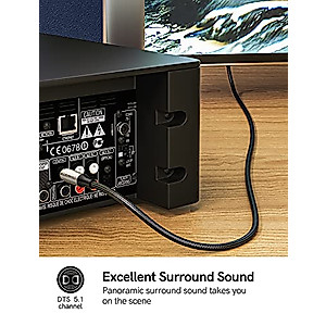 VIOY Coaxial Digital Audio Cable (3.3FT/1M), [Gold-Plated & Braided] Subwoofer Cable RCA Male to Male HiFi 5.1 SPDIF Stereo Audio Cable for Home Theater, HDTV, Amplifier Speaker Soundbar