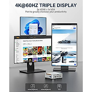 KAMRUI GK3 Plus Mini PC,12th Intel Alder Lake- N95 (up to 3.4GHz) 16GB RAM 512GB M.2 SSD Micro PC, Gigabit Ethernet, 4K UHD, Dual Wi-Fi, BT 4.2 Home/Business Mini Desktop Computer