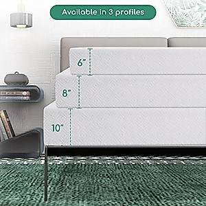 Airdown Twin Mattress, 10 Inch Memory Foam Mattress in a Box, Medium Feel Green Tea Gel Mattress for Twin Size Bed, CertiPUR-US Certified