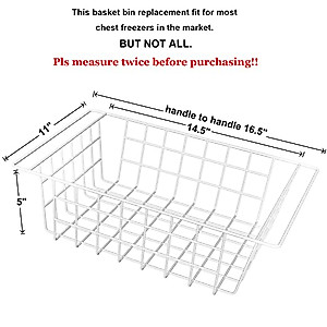 Orgneas Chest Freezer Organizer Bins Deep Freezer Basket Storage Rack Bins Metal Wire Baskets Large Size 2 Packs