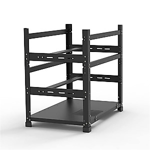 12GPU Stackable Mining Rig Frame, Steel Open Air Mining Rig Case, Solid Miner Frame for Crypto Ethereum ETH RVN Ergo Miner Mining Case Rack Fits Dual Power ATX Motherboard