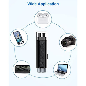 [8 in 1] Cleaner Kit for Airpod,Supfine Airpods Pro Cleaning Pen with Brush,Multi-Function Cleaner Kit for Earbuds,Earphone,iPod,Keyboard,iPhone,ipad,Laptop(Black)