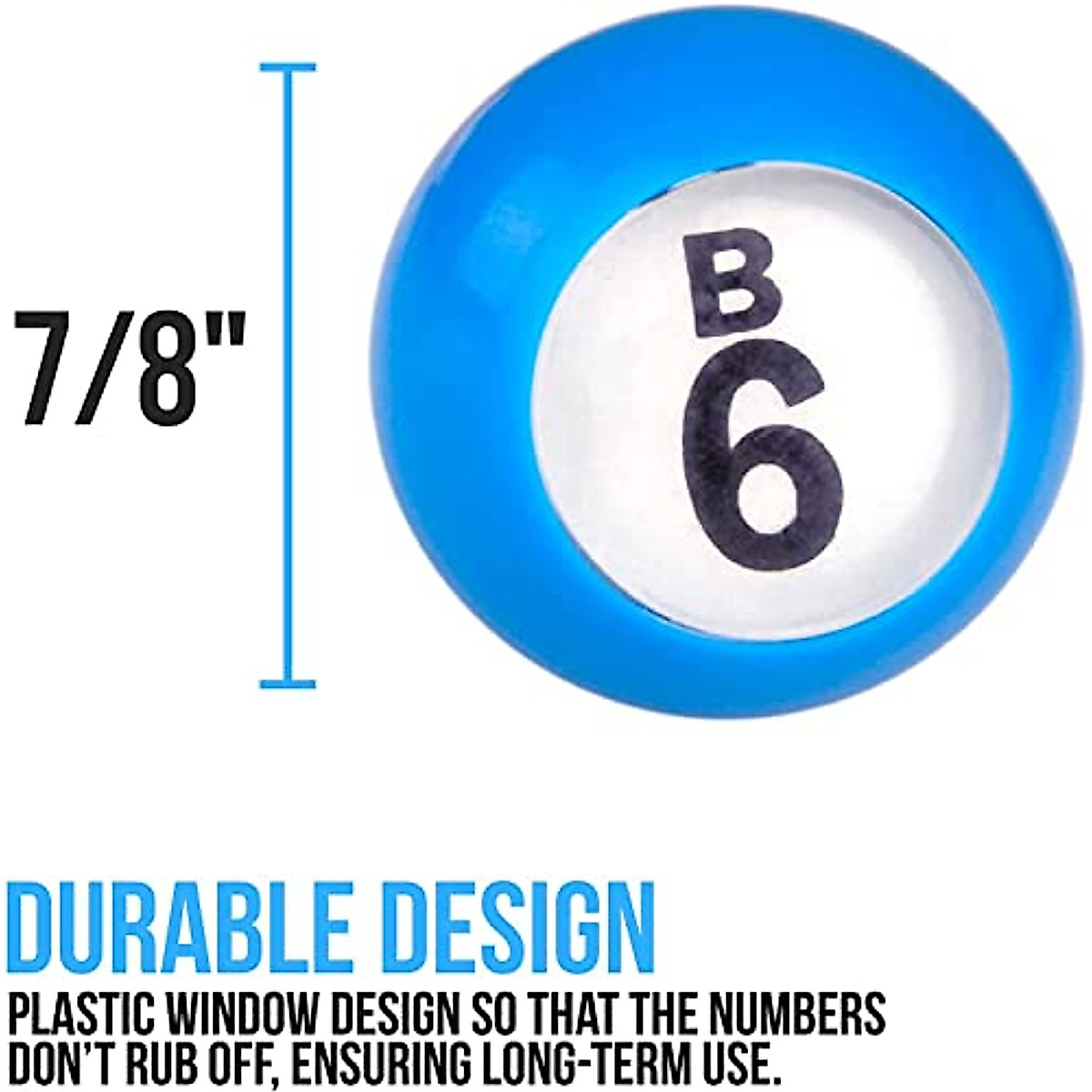 Regal Games - Premium Multicolored Bingo Balls - Easy Read Window - 7/8" - 75 Count - for Large Group Games, Bingo Halls, & Recreational Activities