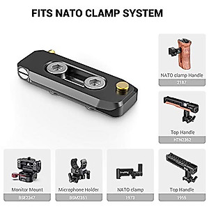 SMALLRIG Universal Low-Profile Quick Release NATO Rail Safety Rail 50mm/2inches Long with 1/4'' Screws for NATO Handle Camera Cage EVF Mount – BUN2468