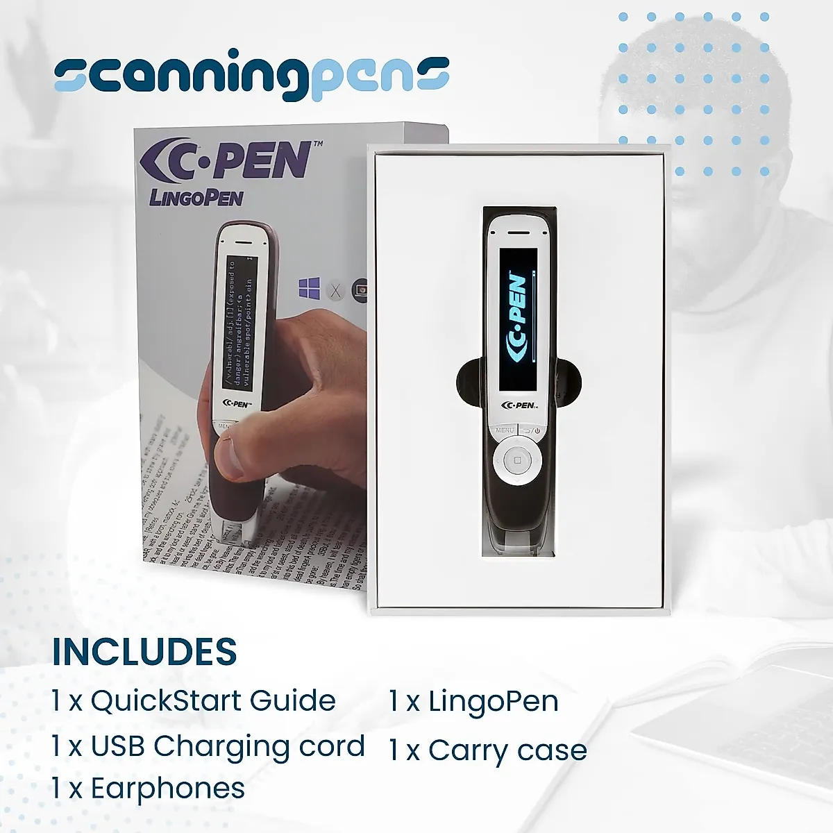 C Pen Text to Speech LingoPen - OCR Scanning Device for Reading, Literacy & Learning | 20+ Built in Dictionaries | Assistive Tool for Dyslexia & Learning Differences | Tests, Meetings, Language Study