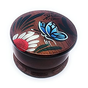 Kal Crafts - Wooden Jewelry Box - Handpainted Decor - Set of 1 Authentic Costarican Rainforest Jewelry Box - Artisanal - Storage Case for Earrings, Necklace and Rings (Butterfly)