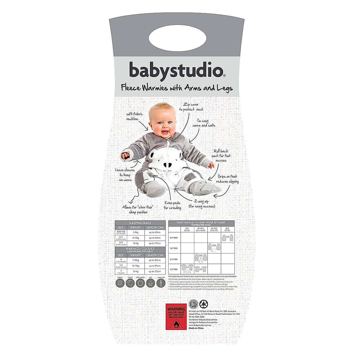 babystudio Premium Sleep Sack with Feet (POLAR BEAR, 0-6 Months) (Polar Bear, Medium (6-18M))