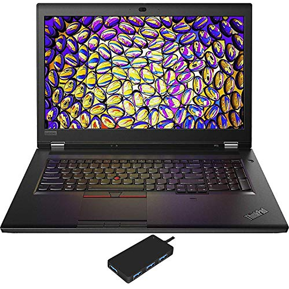Lenovo ThinkPad P73 Workstation Laptop (Intel i7-9750H 6-Core, 32GB RAM, 1TB SATA SSD, Quadro P620, 17.3" Full HD (1920x1080), Fingerprint, 3xUSB 3.1, 1xHDMI, Win 10 Pro) with USB3.0 Hub