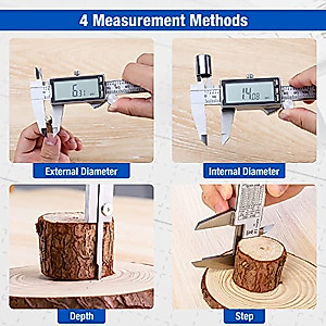 Raynesys Digital Caliper 12 Inch with Large LCD Screen, Inch/MM/Fraction Conversion, 300mm Micrometer Caliper All Stainless Steel Diameter Measuring Tool for Jewelers/Woodworkers/DIY