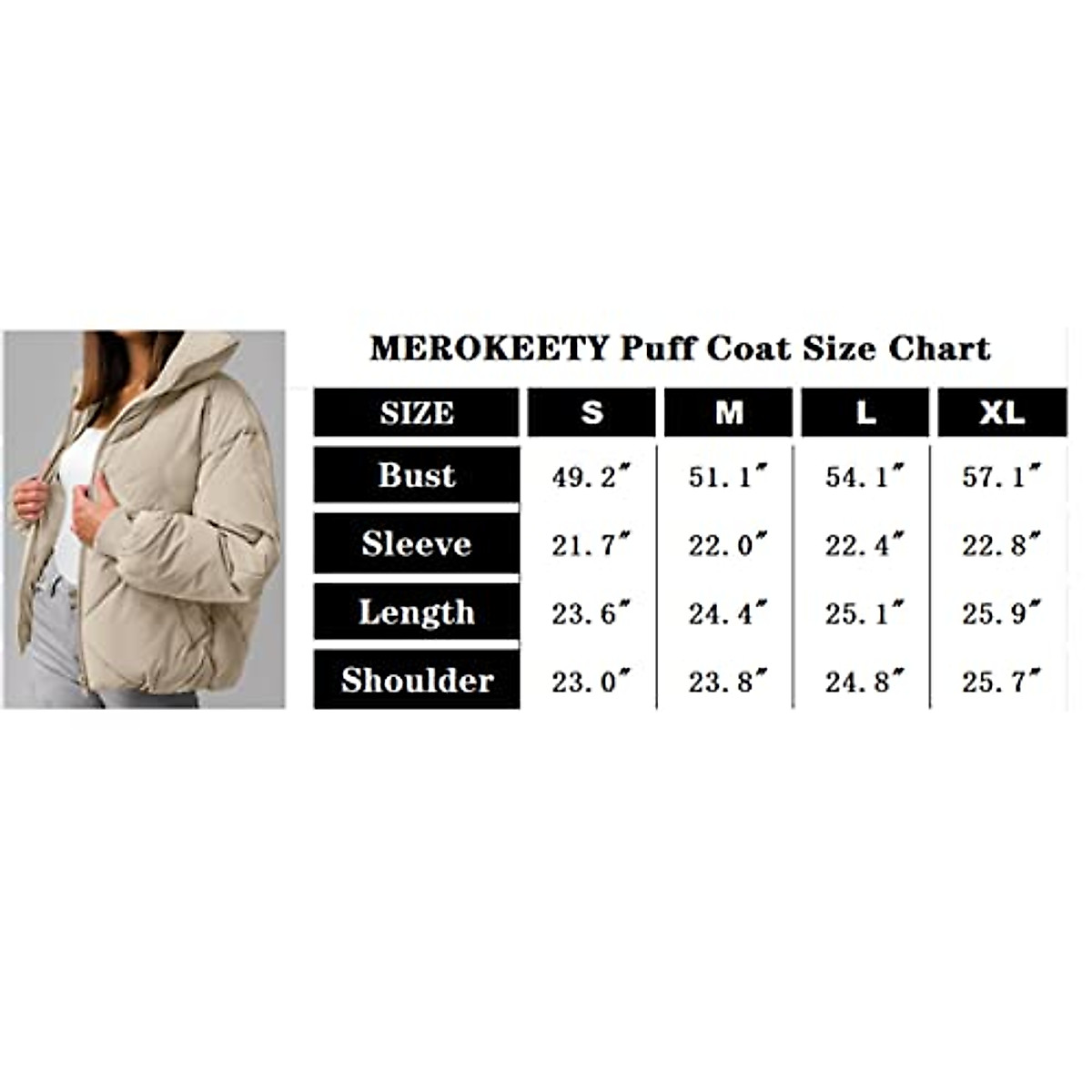 MEROKEETY Women's Long Sleeve Zipper Puffer Jacket Winter Quilted Short Down Coat with Pockets,Green,M