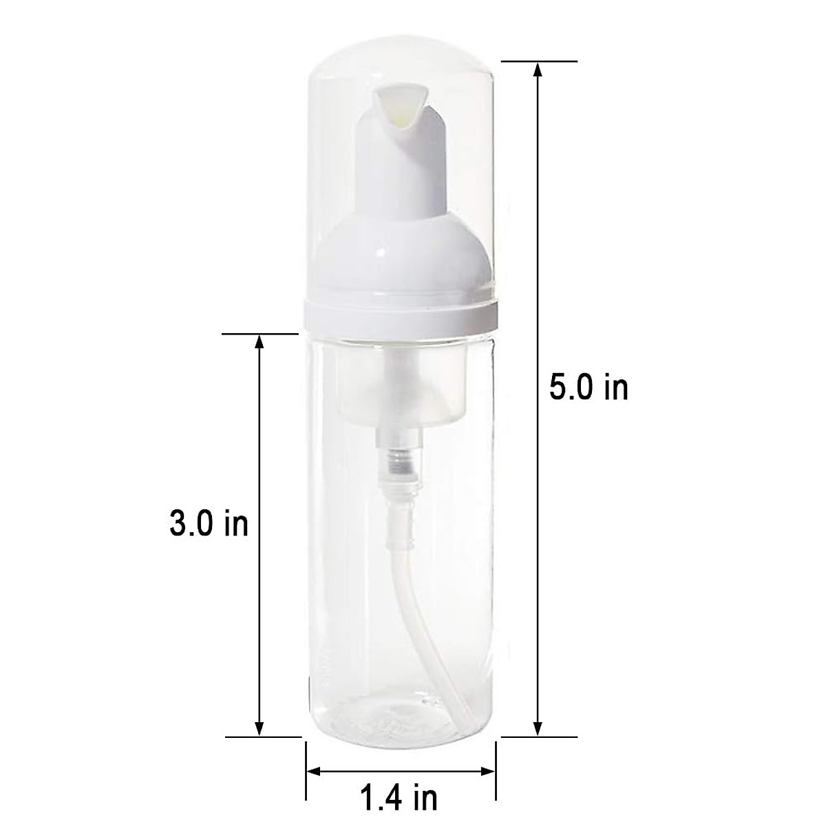 12 Pcs Empty Bottle Travel Soap Bottle | Plastic Foam Dispenser Bottle | Mini Foaming Soap Pump Dispenser for Cleaning, Travel, Cosmetics Packaging (2 oz)