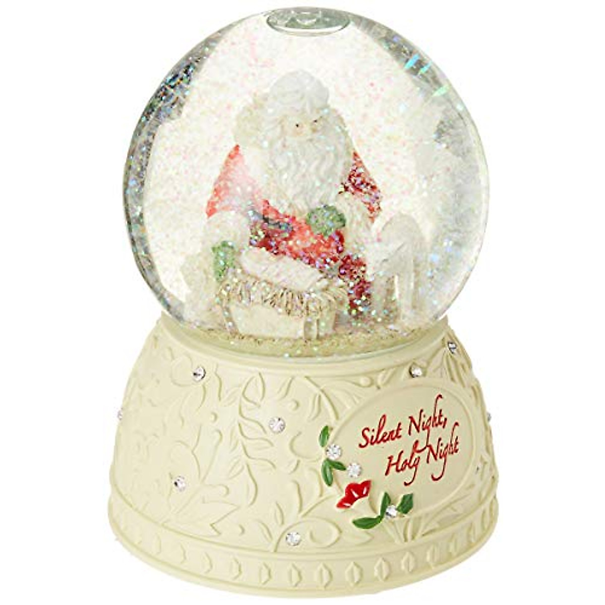 Enesco 6001401 Heart Of Christmas Silent Night Snow Globe Waterfall, 5.71", Multicolor