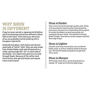 Shun Cutlery Classic Blonde 5-Piece Starter Block Set, Kitchen Knife and Knife Block Set, Includes Classic 8” Chef, 6” Utility & 3.5” Paring Knives, Handcrafted Japanese Kitchen Knives